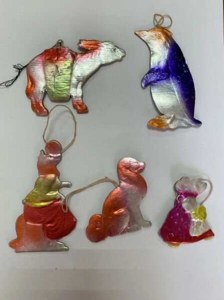 Набор елочных игрушек (картон) 5шт 1950-60-е гг.