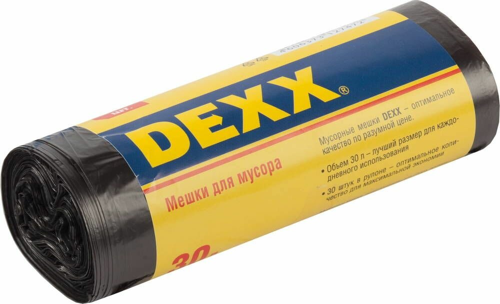 Мусорные мешки DEXX 30 л, 30 шт, черные, арт. 39150-30