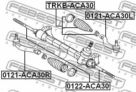 Пыльник рулевой рейки TOYOTA RAV4 2005.11-2012.12 FEBEST TRKB-ACA30