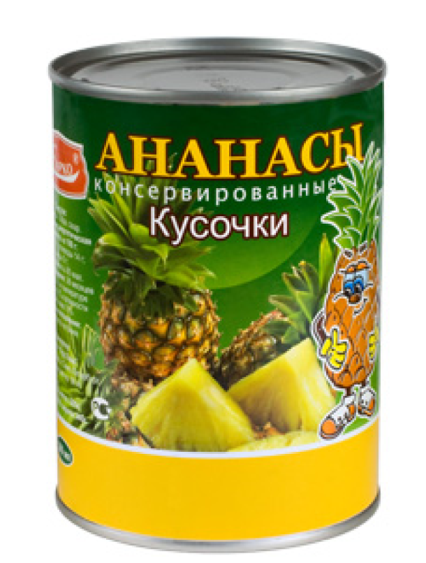 Консервированный ананасы Барко, кусочки, 850 гр