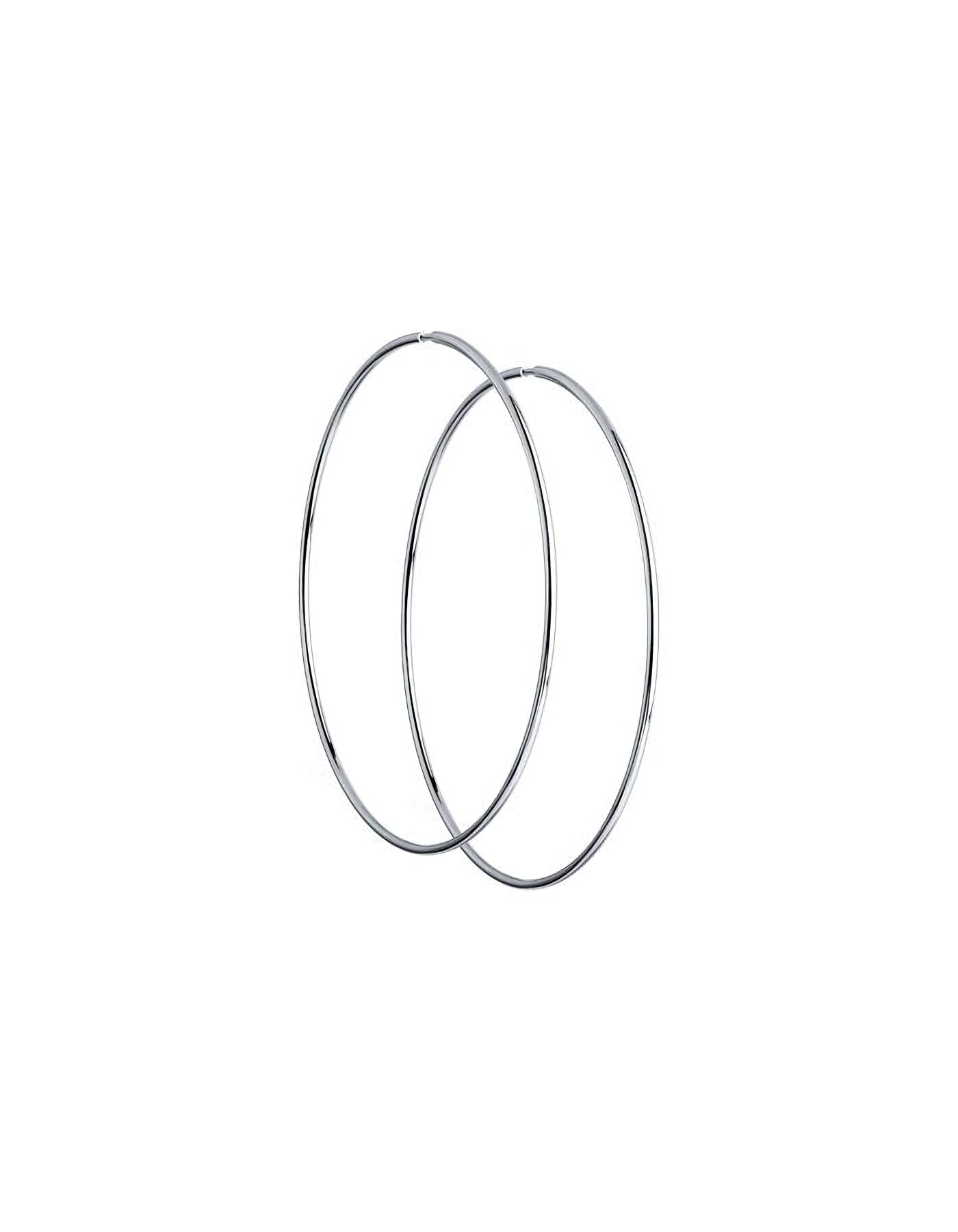 Серьги конго, серебро, 925 проба, родирование