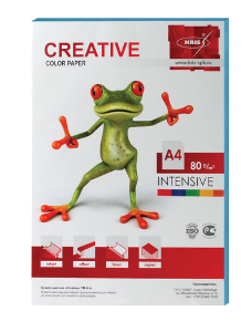 Бумага Creative color (Креатив) А4, 80г/м, 100 л. интенсив голубая, БИpr-100г, ш/к 45254