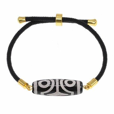 Буддийский браслет с Тибетской бусиной Дзи 4 глаза, натуральный камень Агат, мужской и женский амулет от сглаза и порчи, талисман на удачу