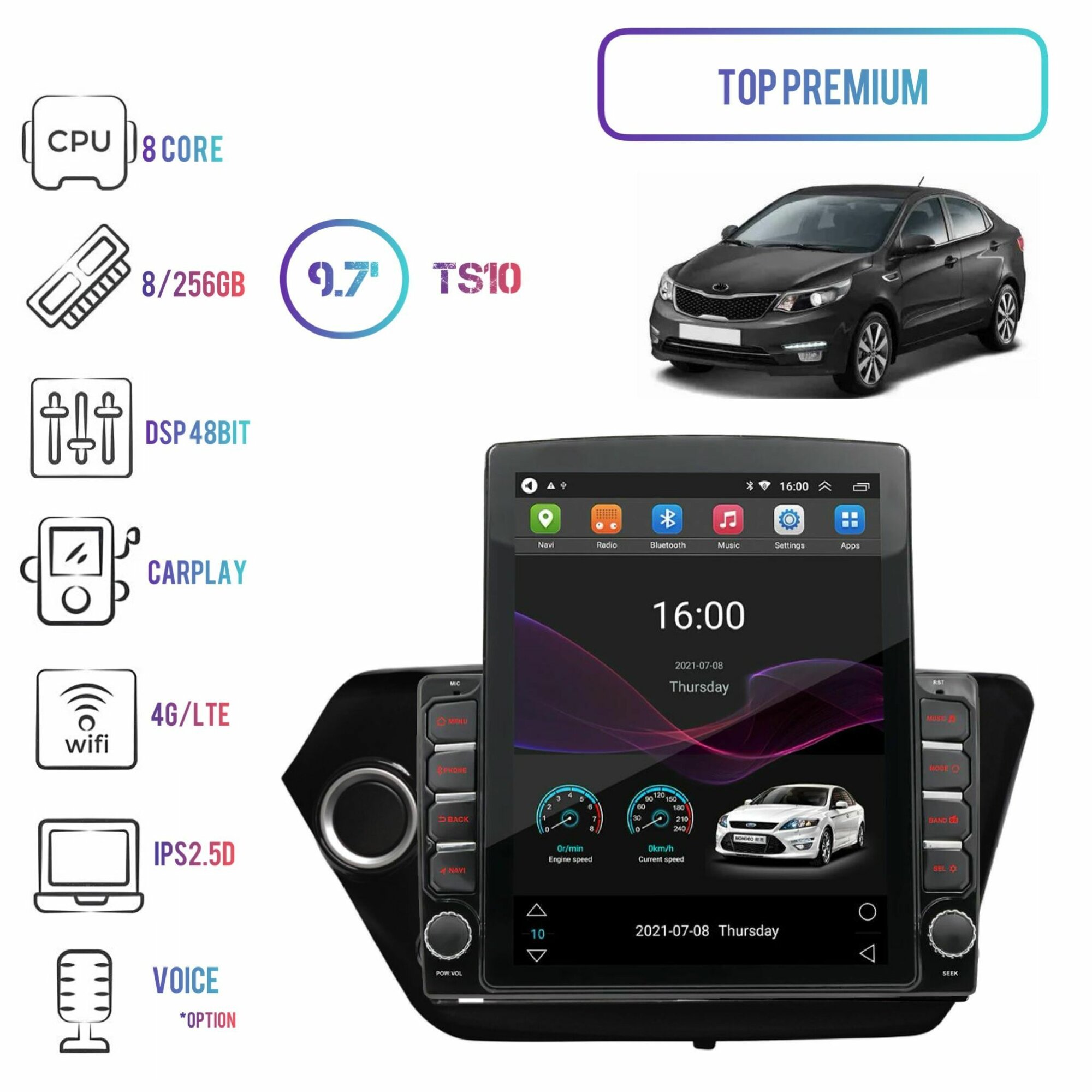 Магнитола XY AUTO TS10, для Kia Rio 3, 2011-2017, Android 11, голосовое управление