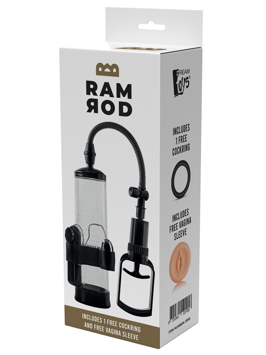 Мужская вакуумная помпа для пениса с вибрацией "RAMROD VIBRATING PENIS PUMP" 20cm