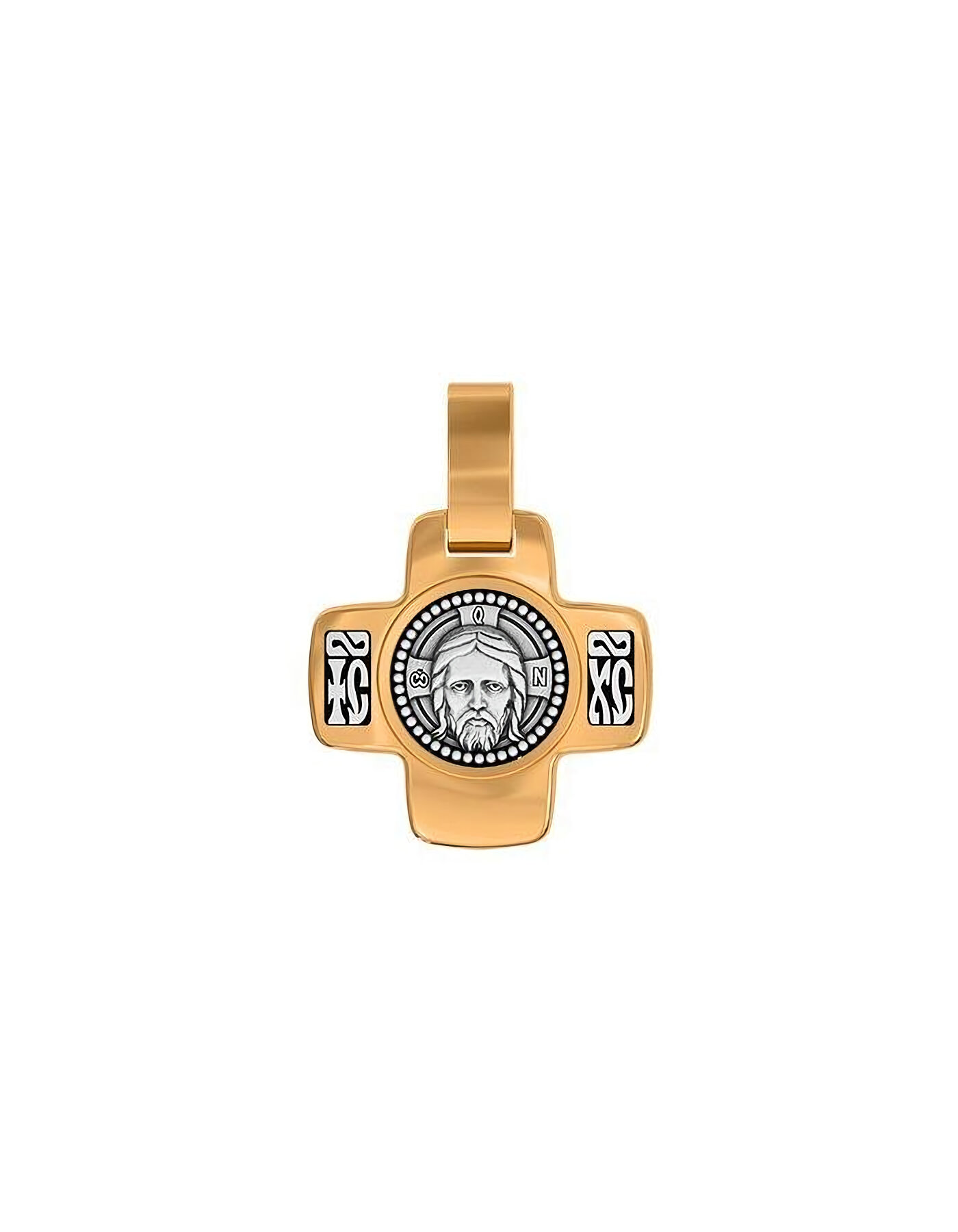 Крестик, серебро, 925 проба, золочение