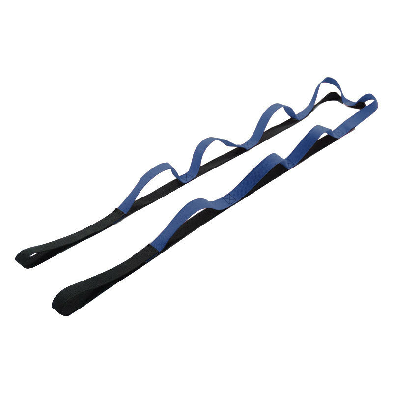 Пояс для йоги Айенгара, 2,5 м, синий, неэластичный, вязаный, с хризантемами