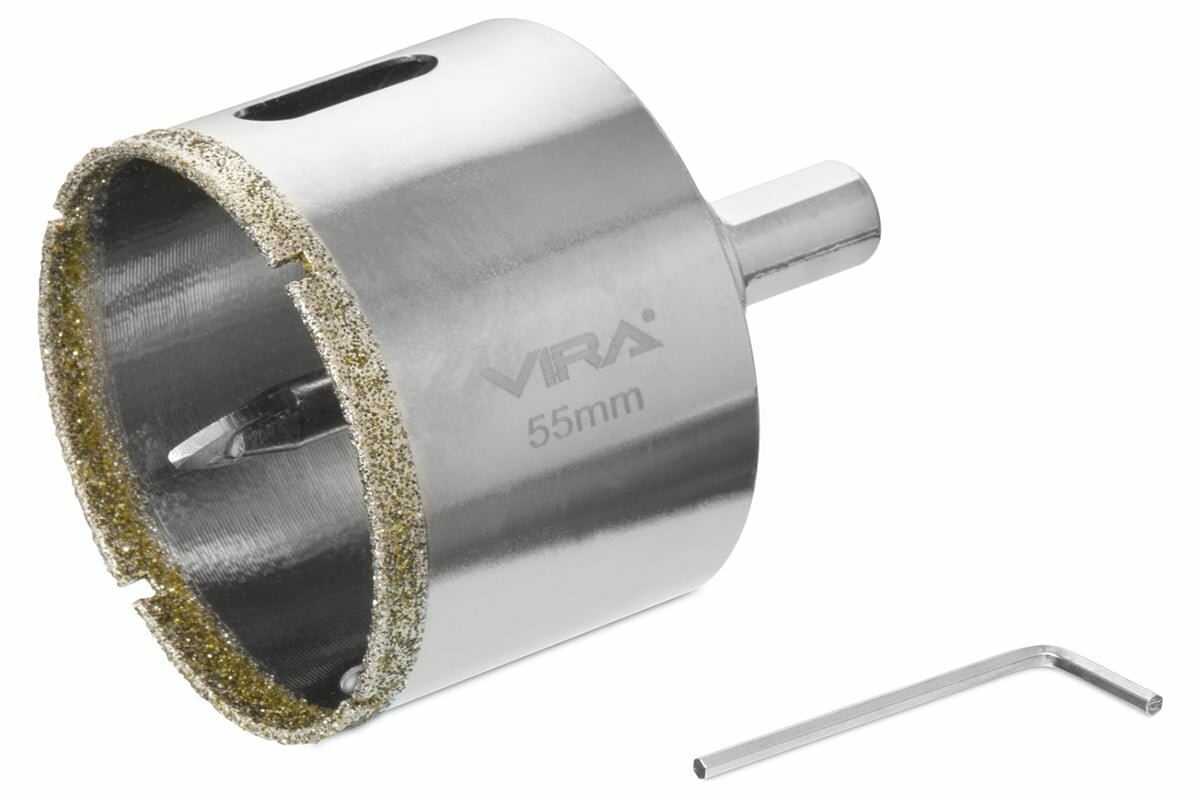 Коронка алмазная по керамике 55 мм VIRA 559507 для точного сверления кафельной плитки