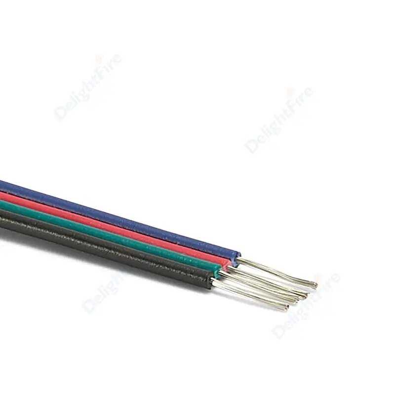 Электрические провода DelightFire 10 м медные 2-5 контактных для светодиодной ленты 4pin, 22AWG-3A