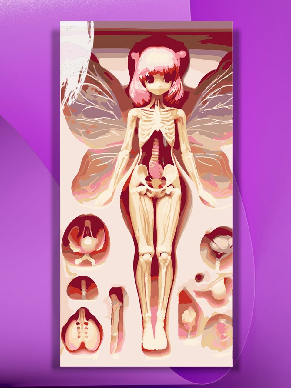 Картина по номерам на холсте Anime doll, 30 х 60 см