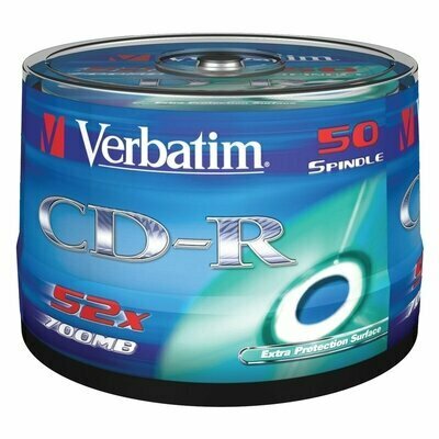 Диск CD-R Verbatim 0,7 GB 52x (50 штук в упаковке), 84122