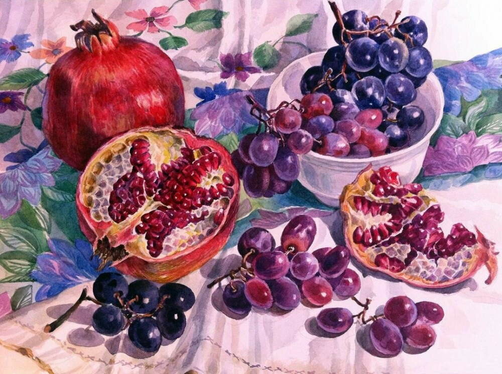 Алмазная картина 40х50 "Гранаты" с подрамником