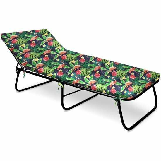 Кровать Nika раскладная с мягким матрасом НРК4М/Ф с фламинго