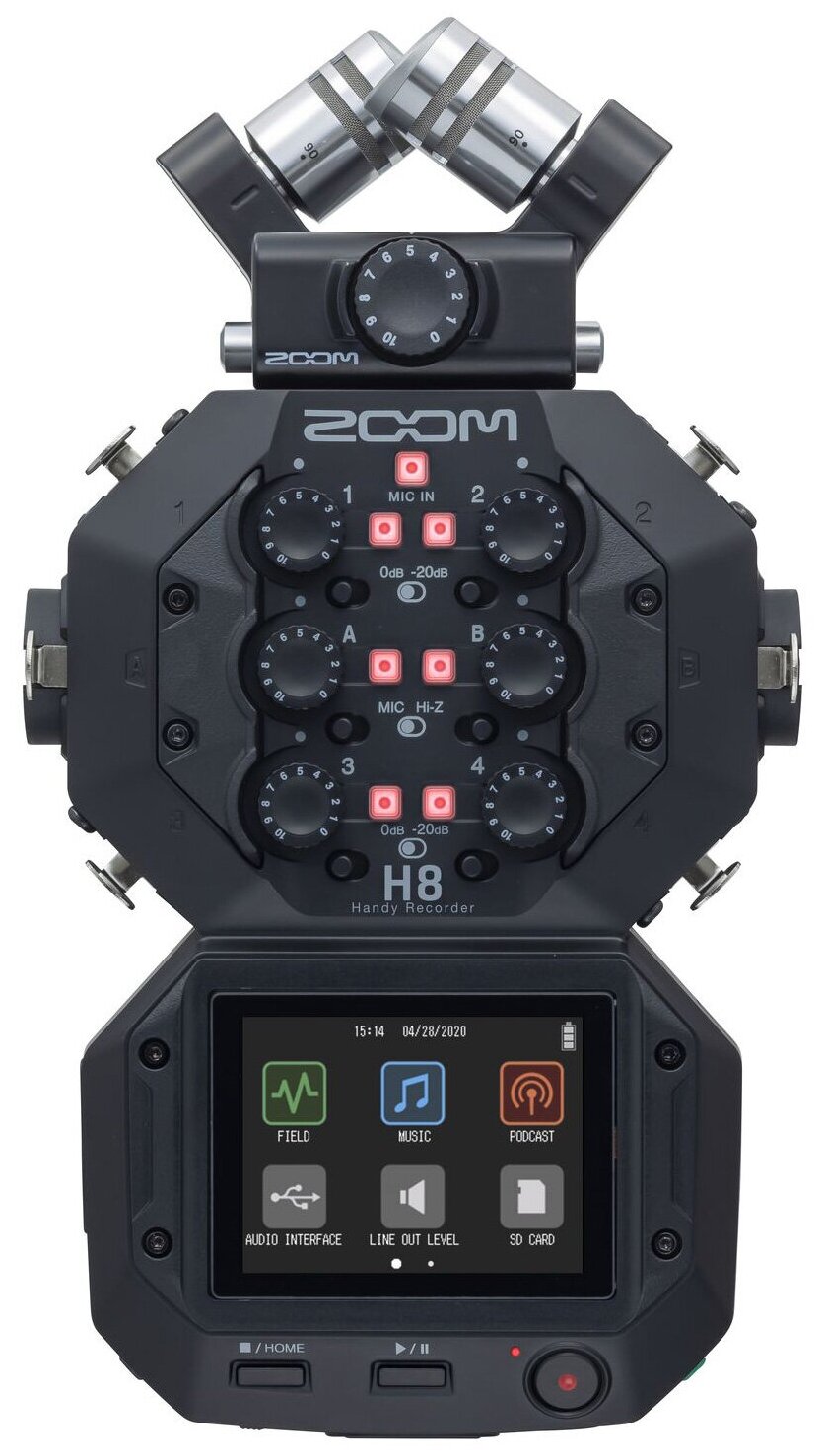 ZOOM H8 - Профессиональный видеомагнитофон в режиме реального времени, портативный наладонник