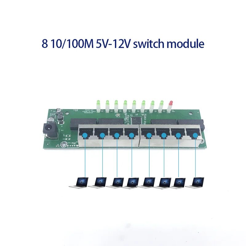 ANDDEAR Промышленный Ethernet-коммутатор 8 портов 10/100/1000М 8 100M SWITCH