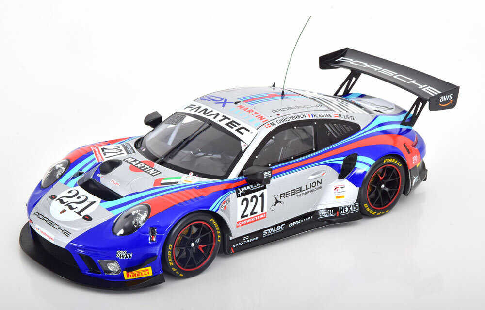 Модель коллекционная IXO Porsche 911 GT3 r no 221 24H spa 2022 martini