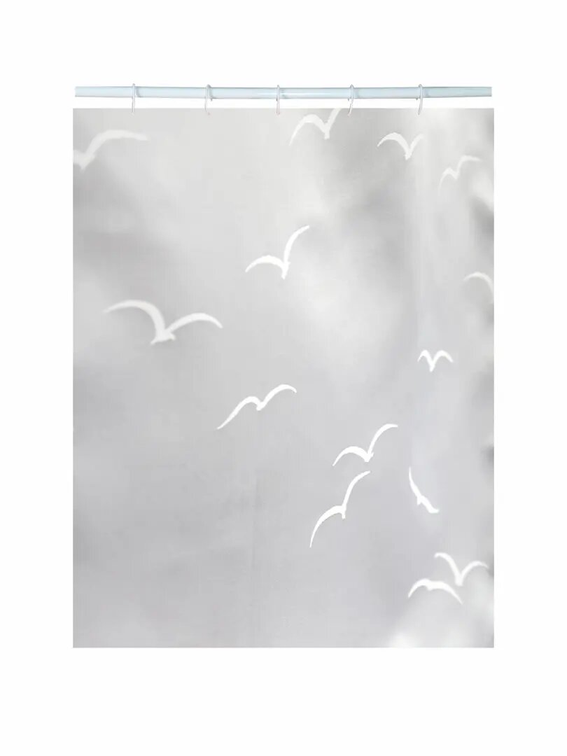 Штора для ванной Zenfort Fly 180x200 см полиэстер цвет белый