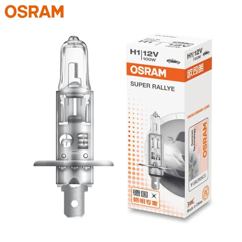 OSRAM H1 12 в 100 Вт P14. Фотолампа для внедорожника, супер-внедорожник, галогенная лампа для фары автомобиля 62200 K, Оригинальная лампа OEM качества (1 шт.)