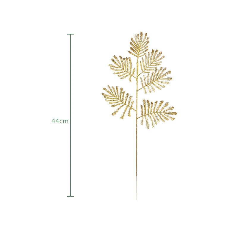 Искусственные золотые листья из пластика H14