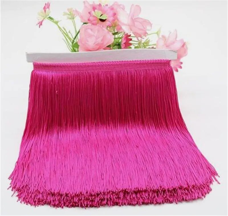 Полиэстерная бахрома с кисточками Розовый, 30cm, AS picture