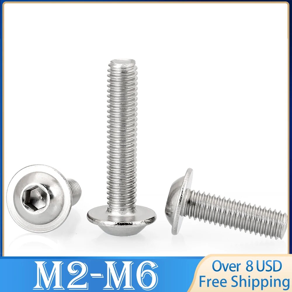 50 шт. Нержавеющая сталь шестигранные винты М2-М6 M3 x50pcs, 6mm