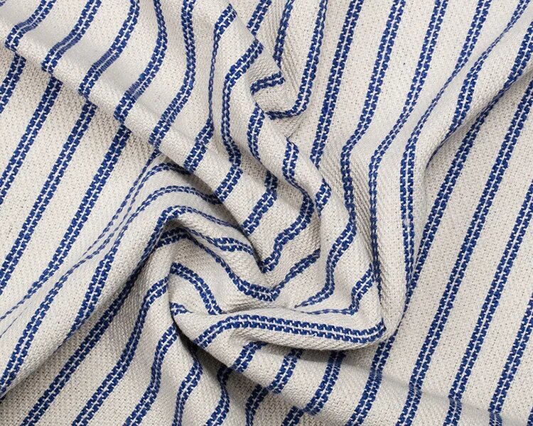 Jaggo лен/хлопок полосатая ткань 50х150 см Белый, 3