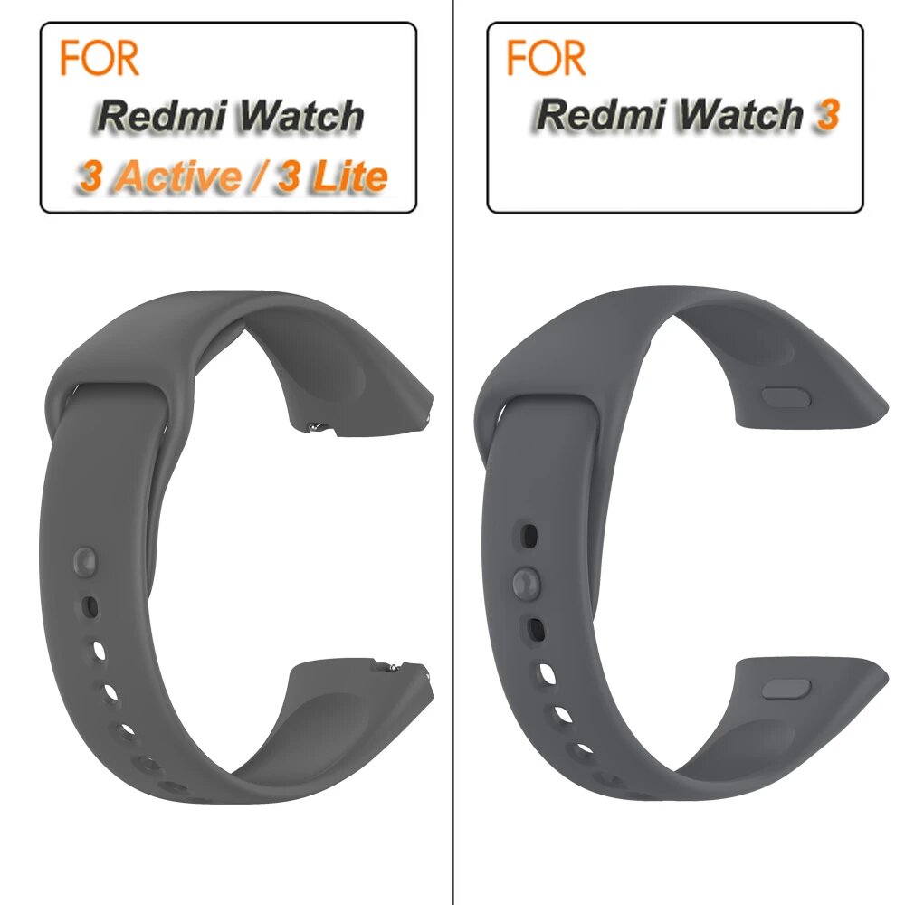 Серый силиконовый ремешок для Xiaomi Redmi Watch 3