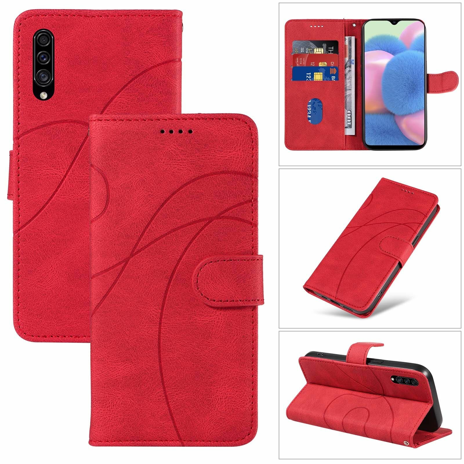YIKATU Чехол-книжка для Samsung Galaxy A50/A30S/A50S(Самсунг Галакси А50/А30С/А50С) кожаный чехол с магнитной застежкой и слотом для карт и ремешком на руку
