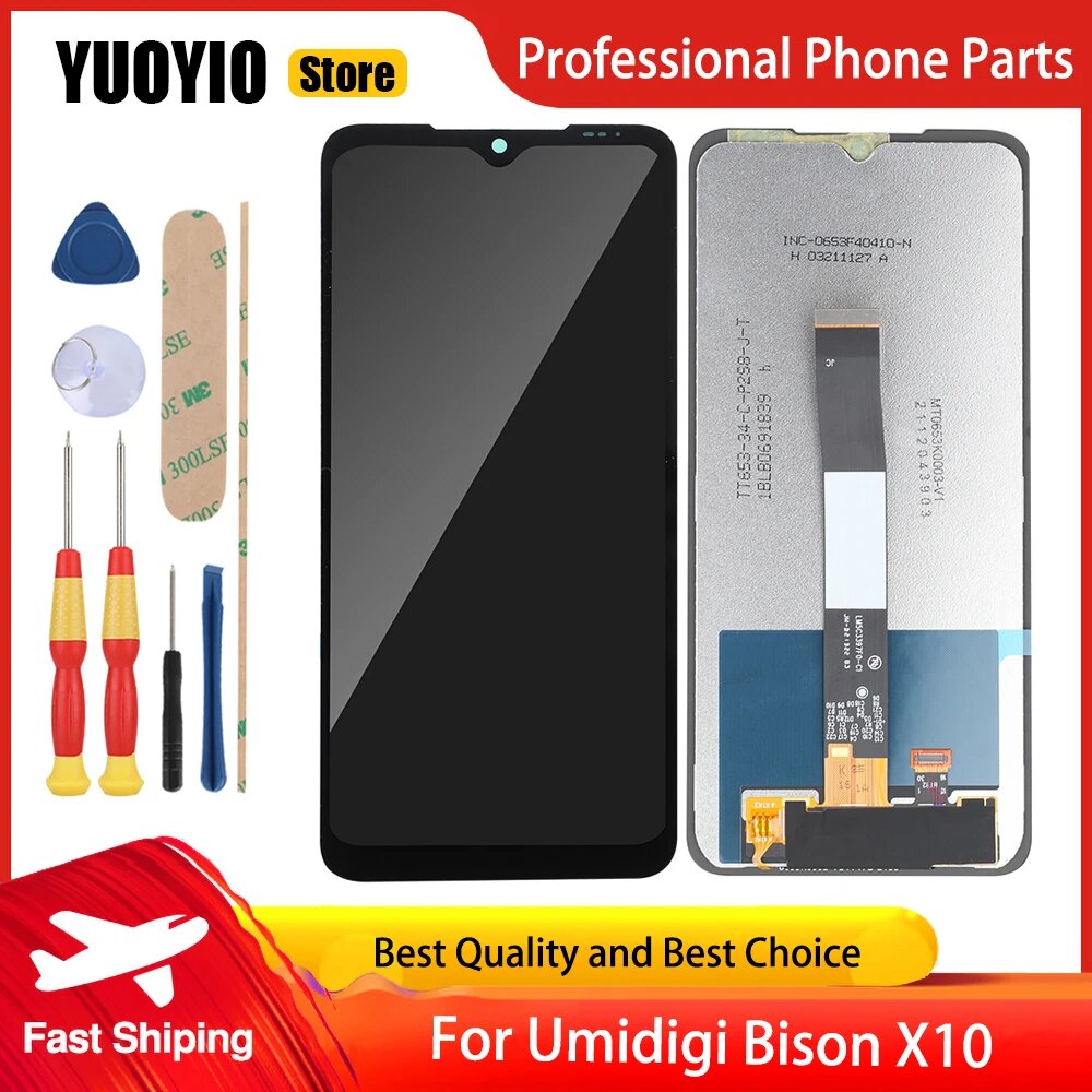 Новый оригинальный сенсорный дисплей для Umidigi Bison X10 Bison X10 Pro Bison X20, ЖК-экран с рамкой, идеально оснащенный бесплатными инструментами X10 No Frame