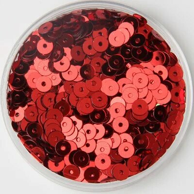 Плоские круглые ПВХ-блестки isequins Красный, 2mm 4000pcs 10g, Red