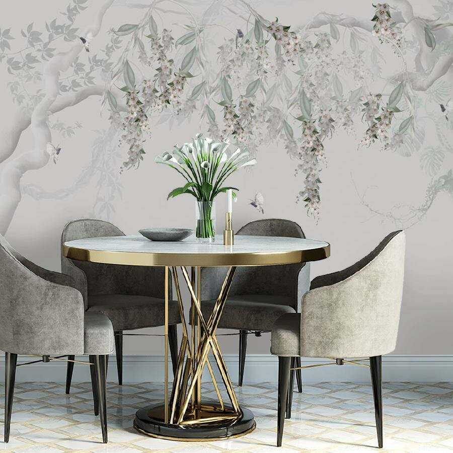 Фотообои Ветки деревьев 13-757-M-Флок 270 x 300 см (ВхШ) M, флизелиновые, влагостойкие обои