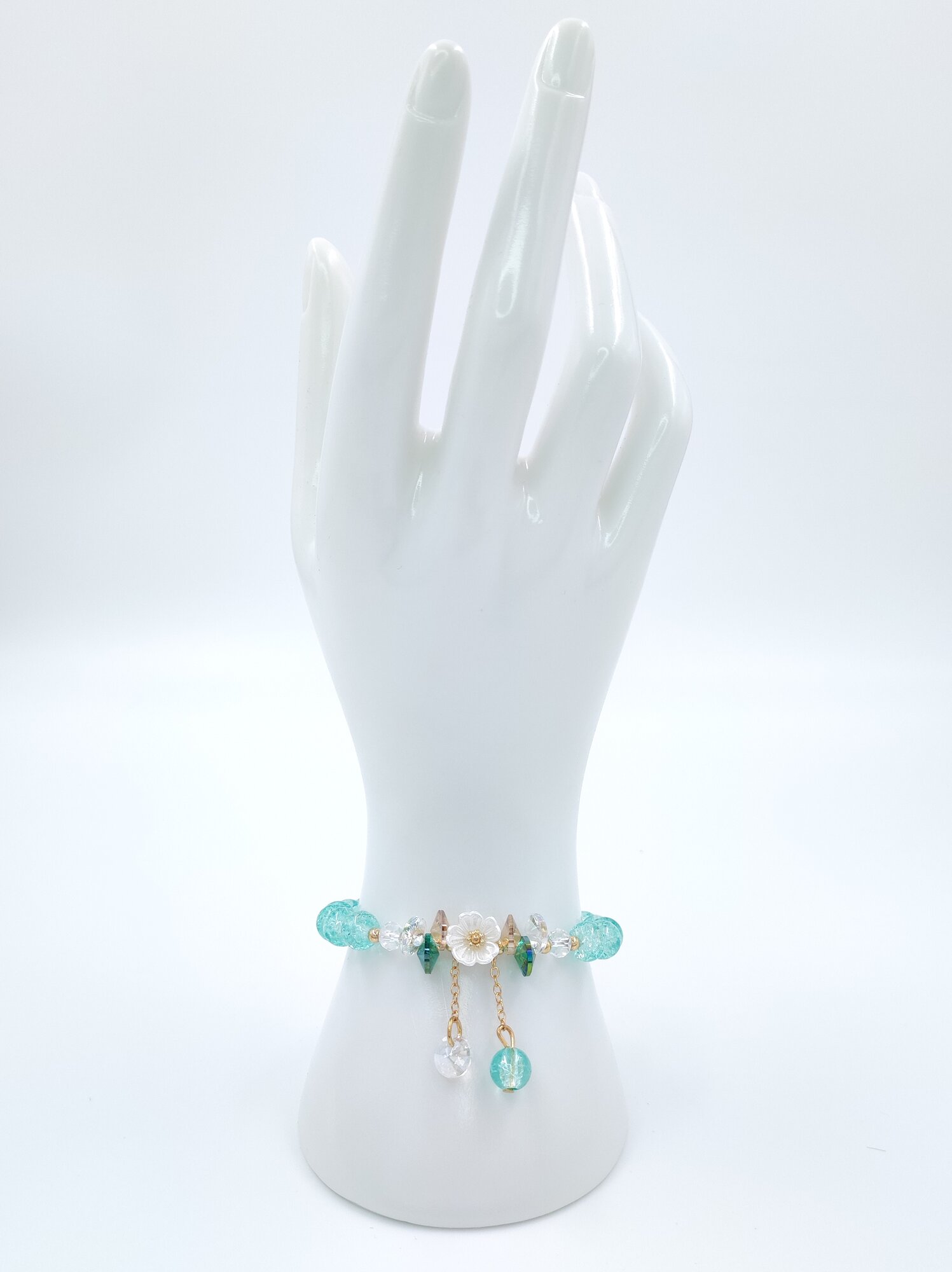 Браслет, кварц сахарный, кристалл