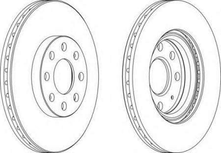 Тормозной диск OPEL CORSA D, FIAT PUNTO/GRANDE PUN (упаковка 2 шт.), FERODO DDF1304