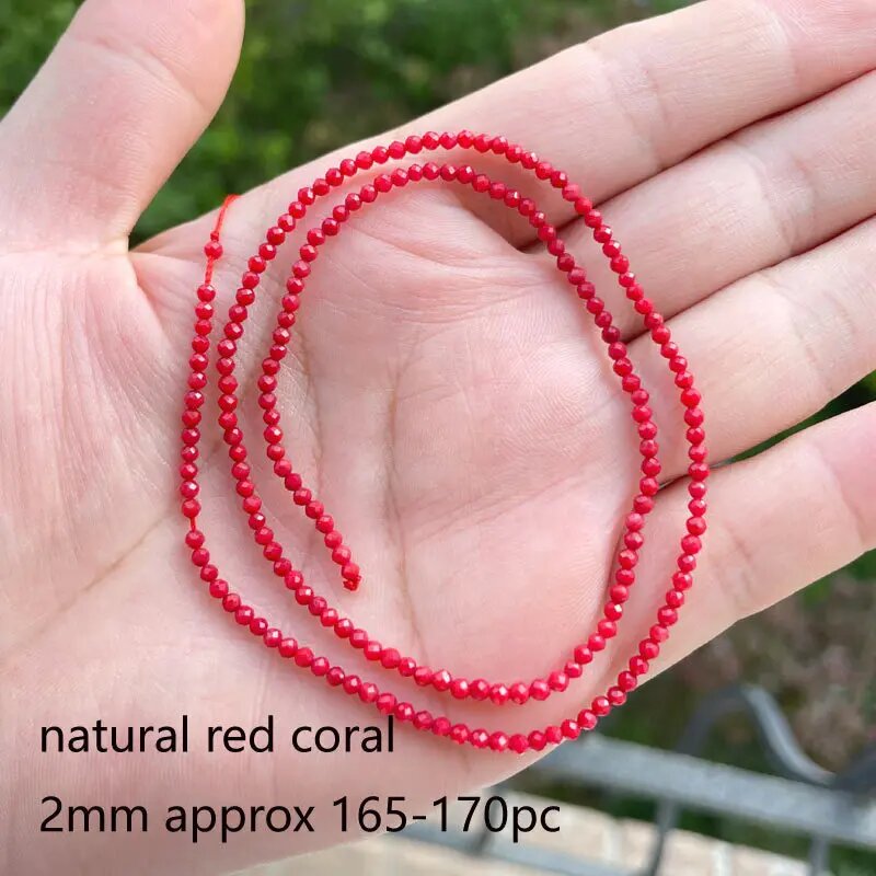 Бусины из красного коралла jbyzbsm 2/3/4/6/8 мм 2mm Faceted Round