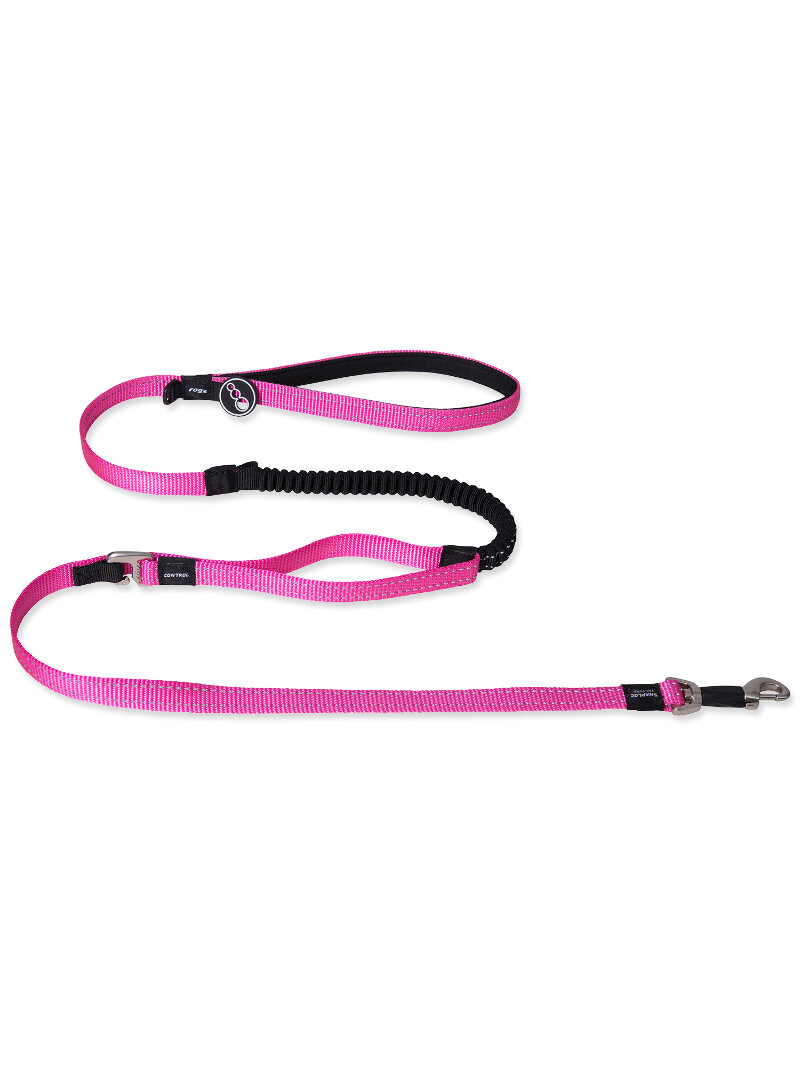 Rogz Поводок 2 в 1 с системой "антирывок", размер M (ширина 1,6см, длина 1,4 м), розовый (SHOCK ABSORBING LEAD (M))