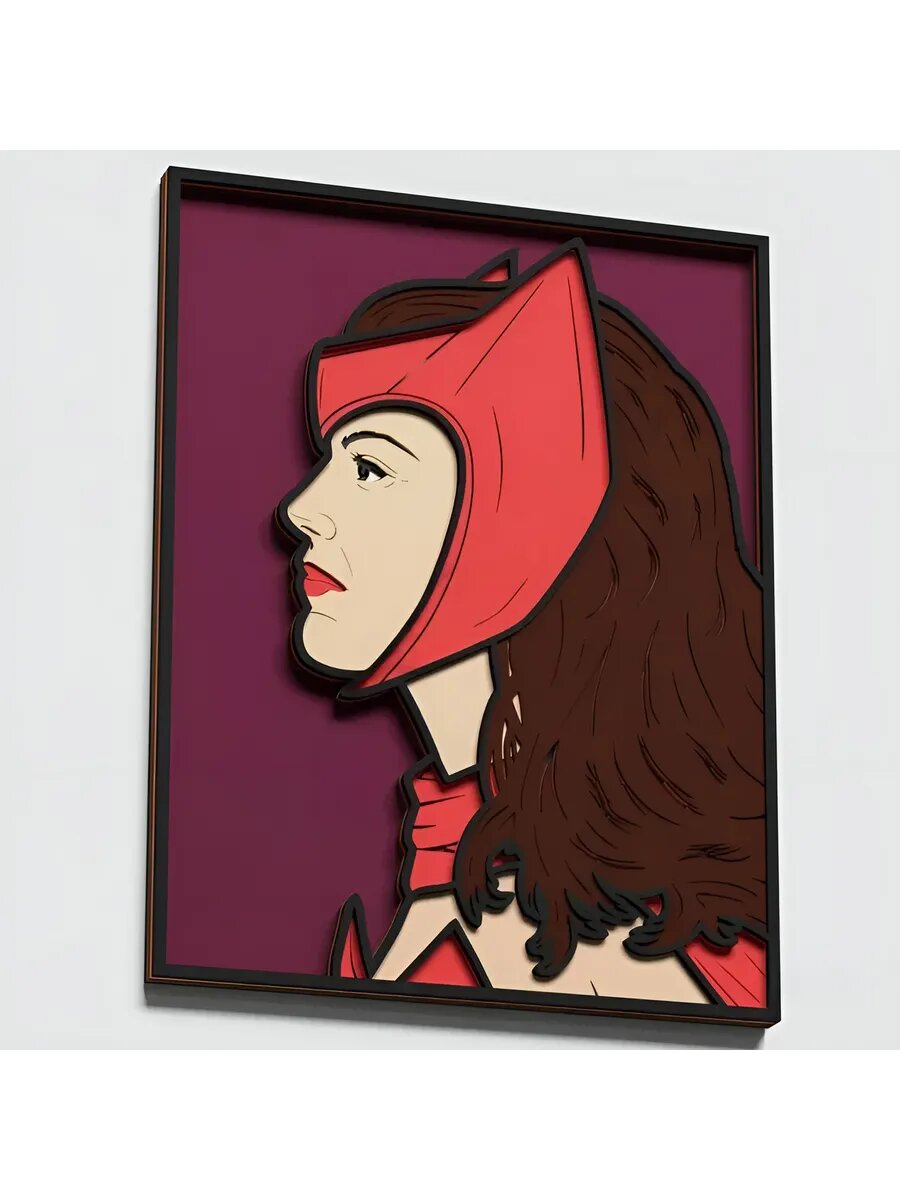 3D Картина по номерам из дерева Алая ведьма, 23x30 см