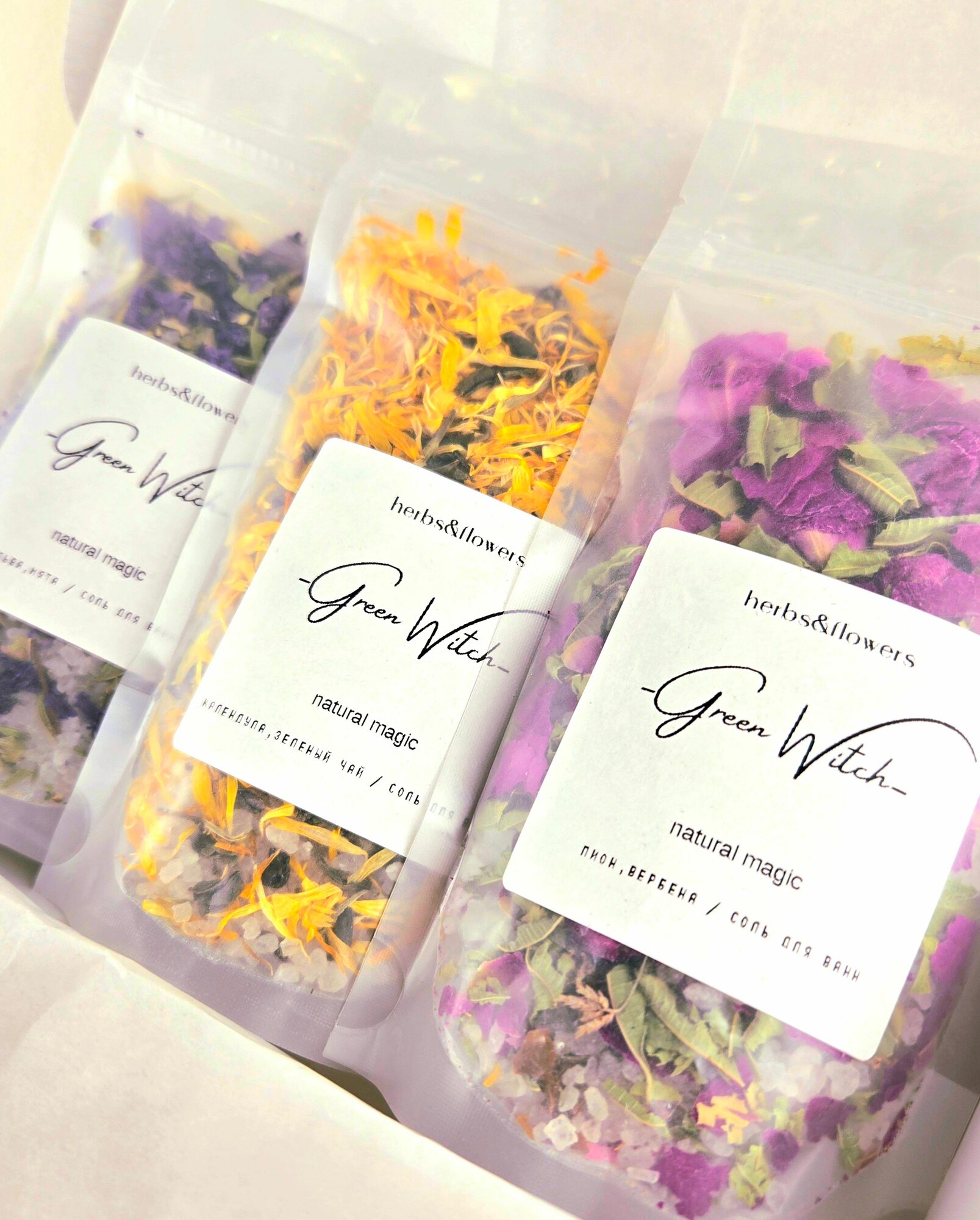 Соль для ванны с цветами. Подарочный набор. N2