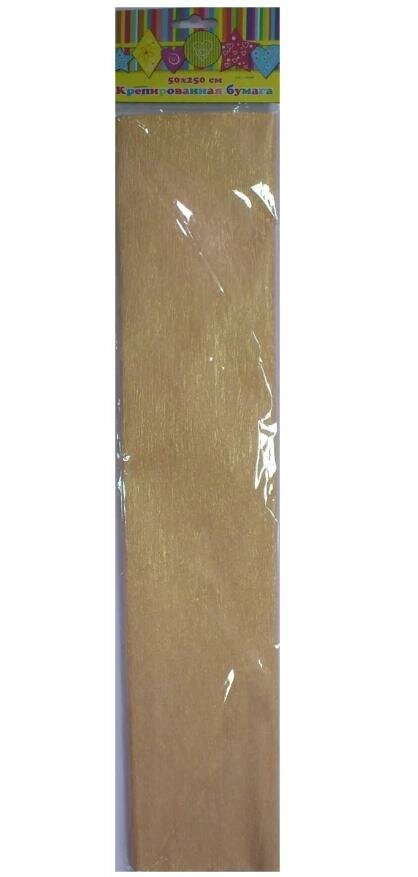 Бумага крепированная Феникс Плюс желтая перламутр, 50х250 см, плотность 22 г/м2, в упаковки 1 лист (28594)