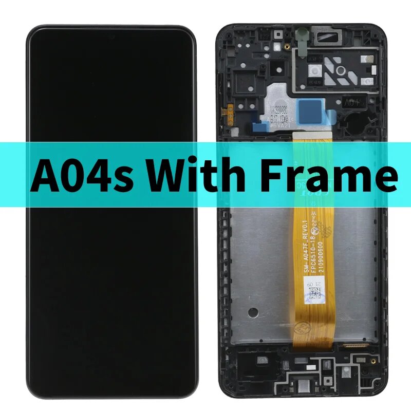 Дисплей Samsung A04s с рамкой, черный