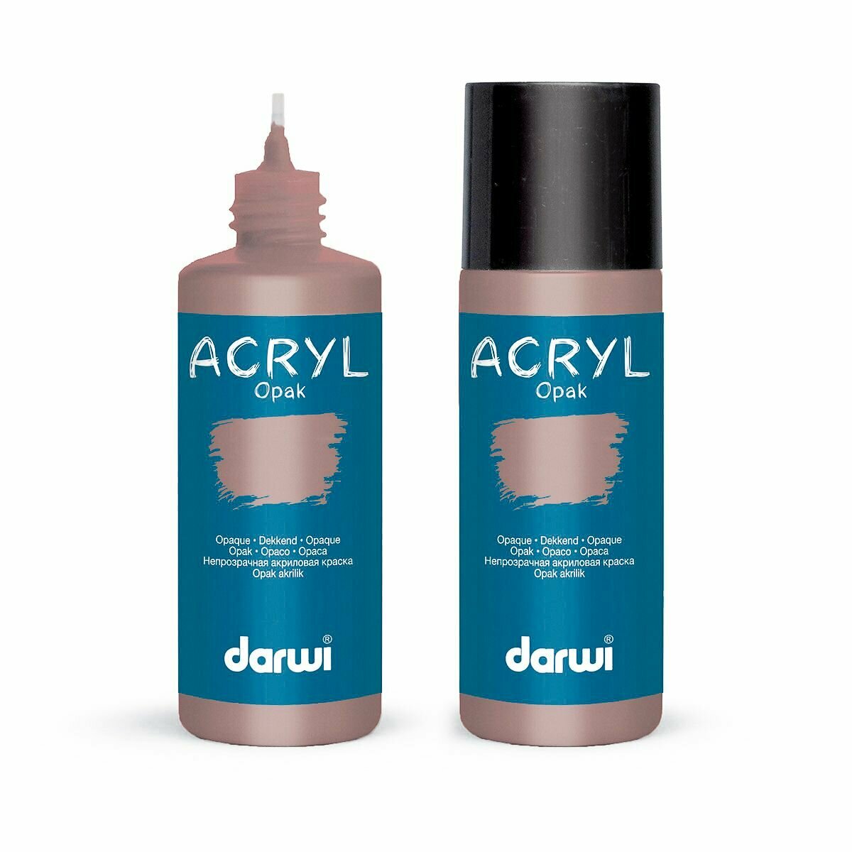Акриловая краска для рисования и творчества, укрывистая, 80 мл, Darwi Opak (тёмно-коричневая)