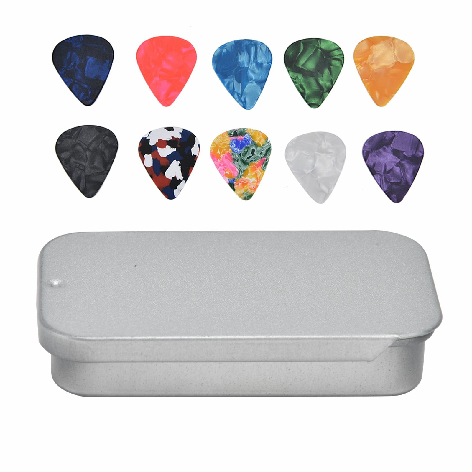 10 шт. медиаторы Boost Bass портативный красочный ретро космический узор звездного неба медиатор для бас-гитары банджо укулеле0,46 мм серебряная коробка