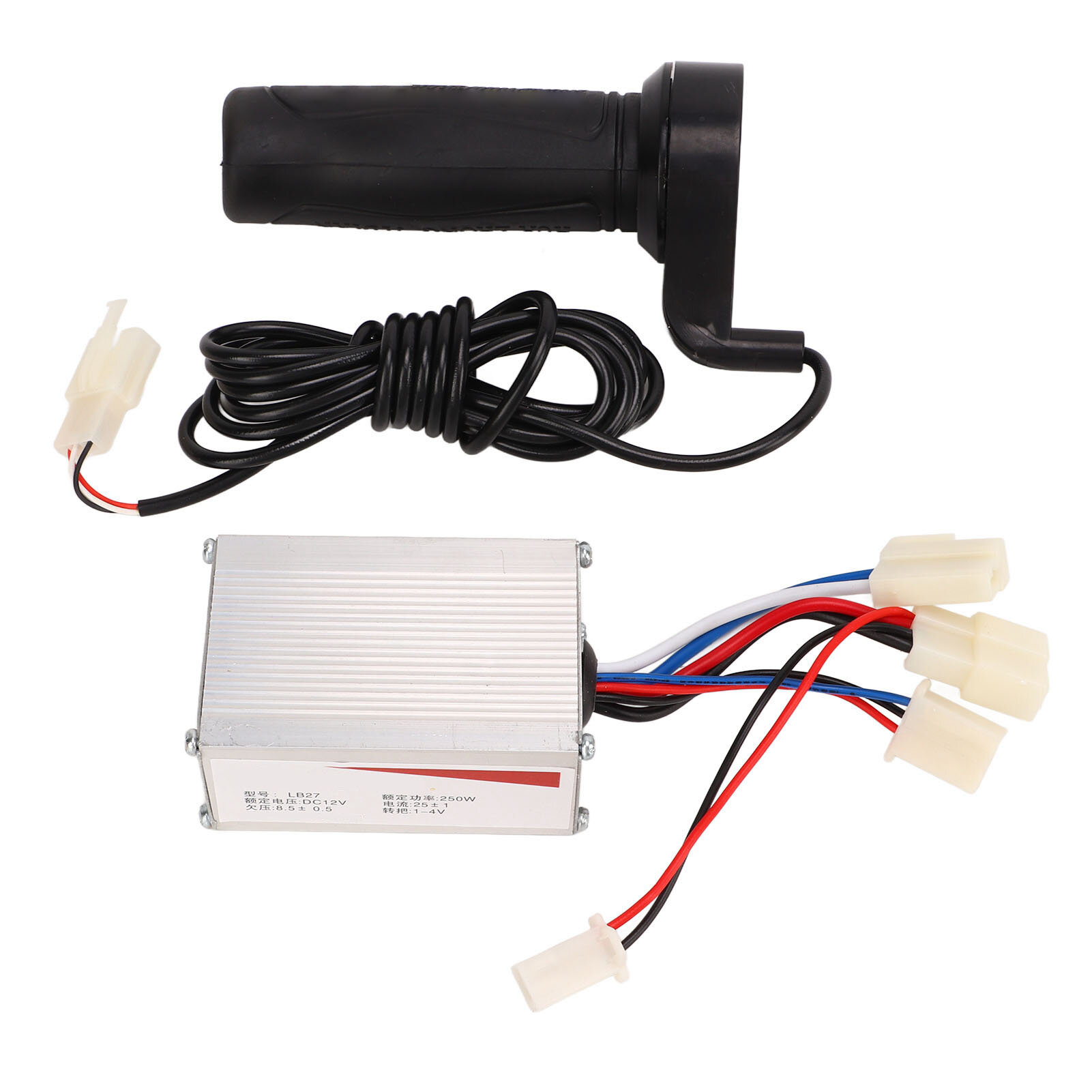 Контроллер щеточного двигателя 12 В 250 Вт с комплектом рукоятки дроссельной заслонки, алюминиевый корпус, 3 провода, длинный провод и рукоятка.
