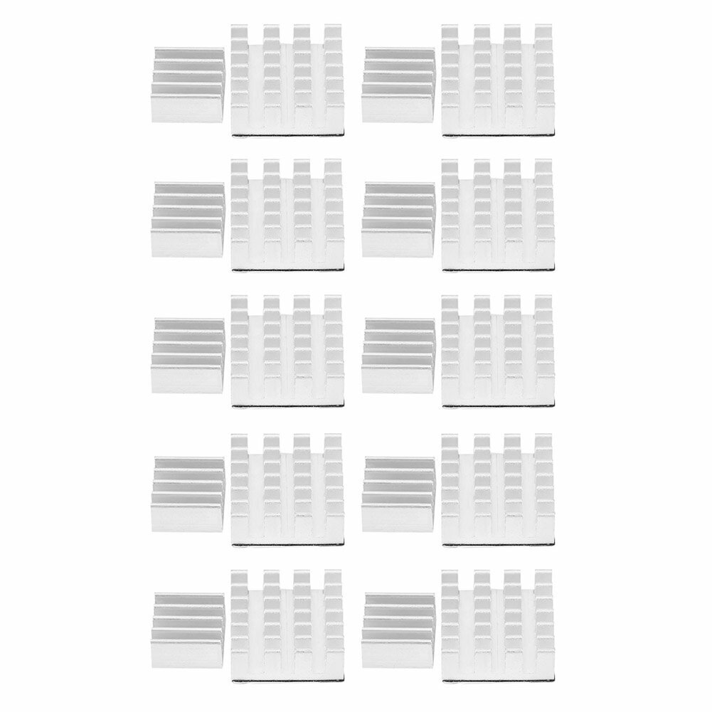 10 комплектов большого/маленького алюминиевого радиатора процессорного кулера с клеем для Raspberry Pi 2/3/4B