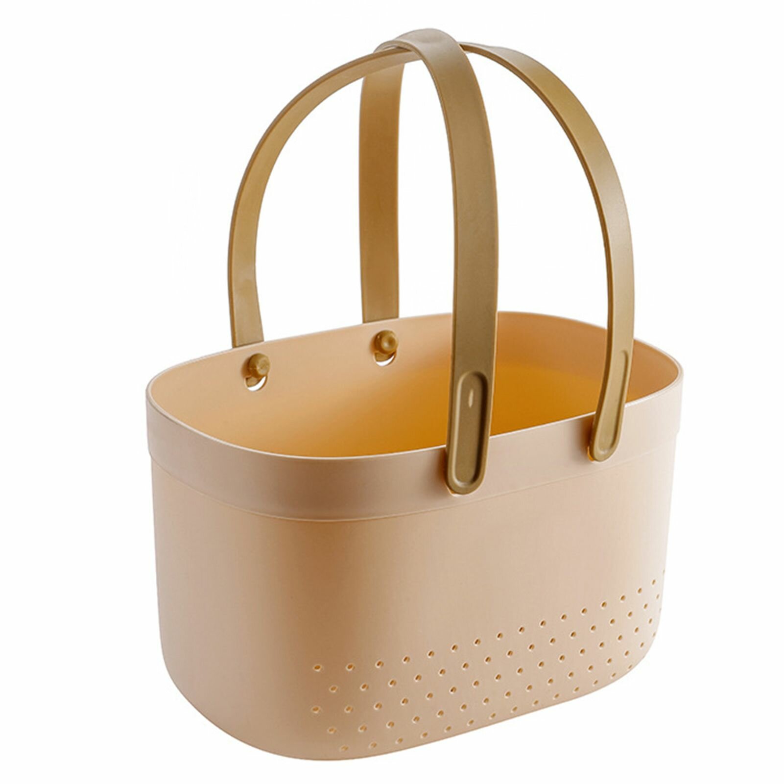 Портативная корзина для душа с ручками, большой вместимости, пластиковый органайзер для хранения вещей для ванной комнаты, общежития, спортзала, вентилируемый, розовый