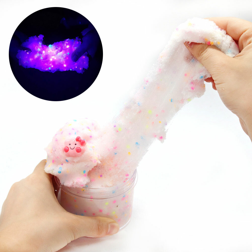 60 мл пушистой глины для самостоятельного изготовления игрушек, флуоресцентной кристаллической глины, мягкой цветной глины для детей.