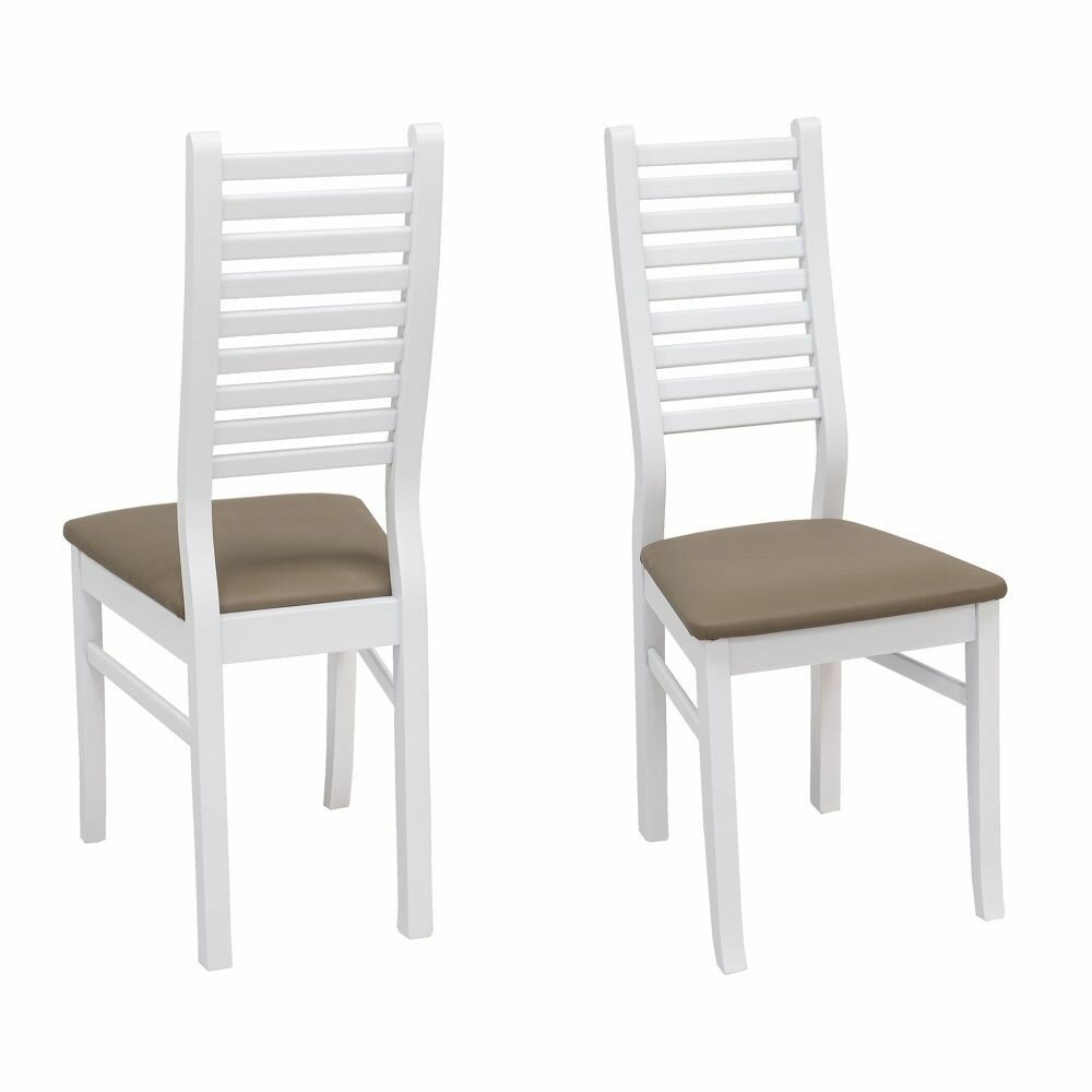 Стулья для кухни 2 штуки, Стул кухонный Kentucky, Белый, Экокожа 514