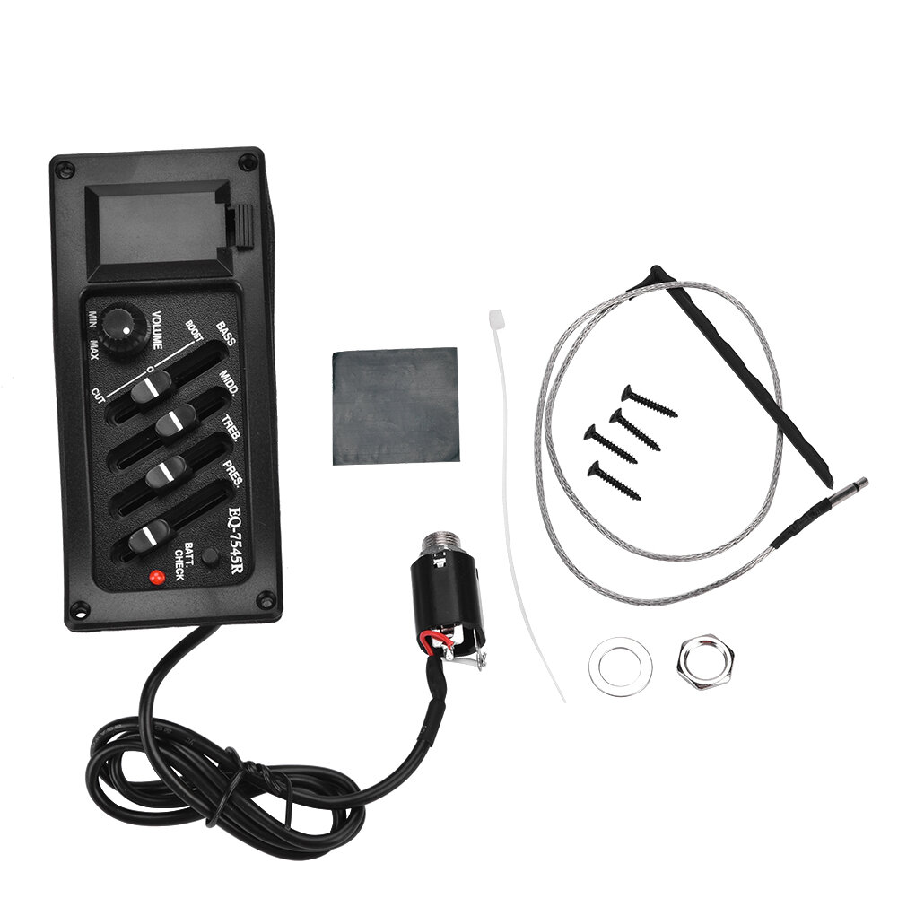 4-Полосный Предусилитель Эквалайзер Звукосниматели Усилитель Звукосниматель 6,5 ММ Выход для акустической гитары (без штыря)