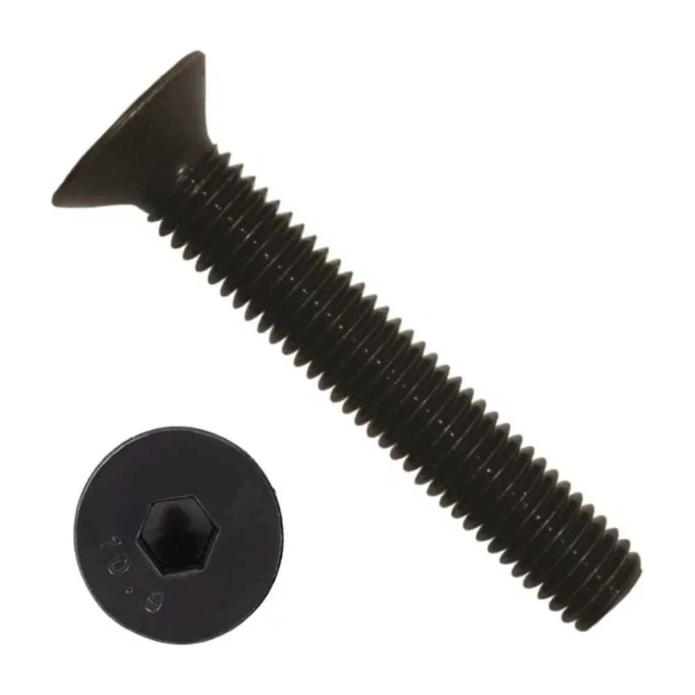 Винт потайной 23 Болта под шестигранник 8x120 DIN7991 к. п. 10.9, 10шт. УТ000028314, 8х120, 120 мм