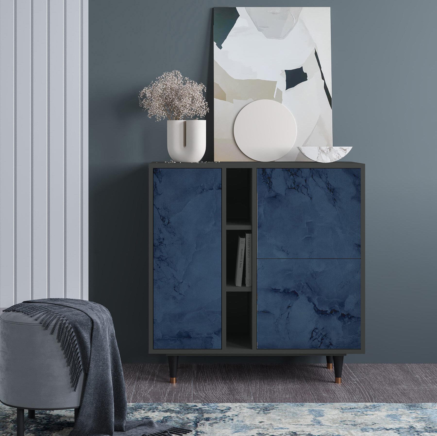 Комод - STORYZ - BS5 Endless Galaxi, Размер - 94 x 96 x 41 см, Цвет корпуса - , Антрацит