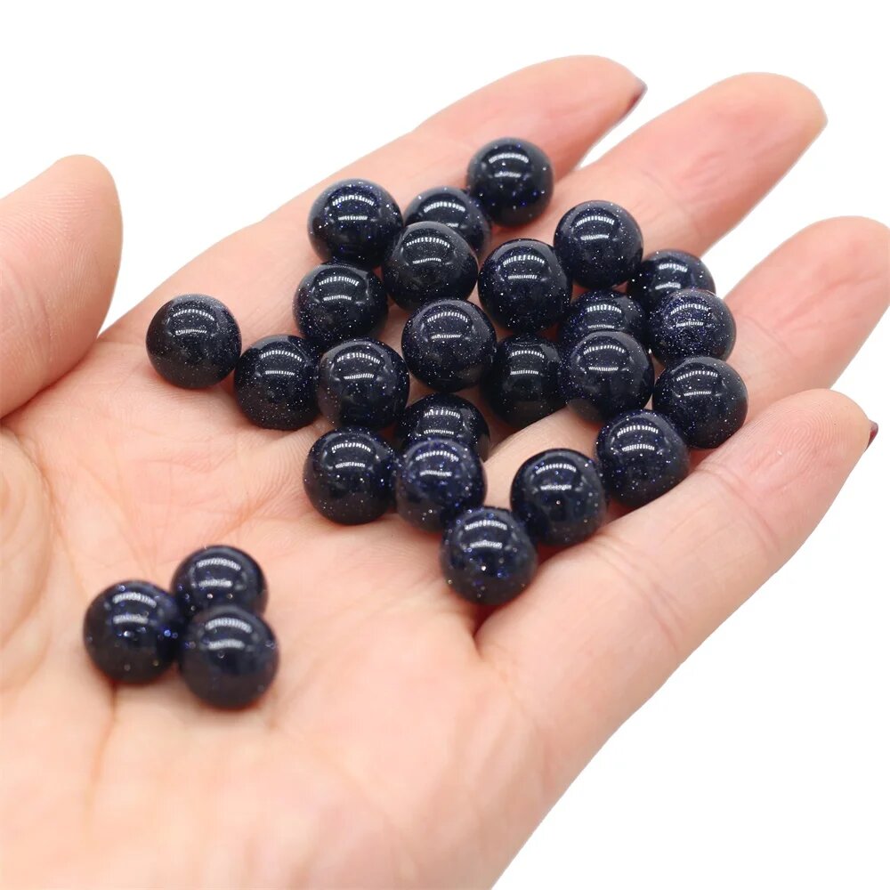 Натуральные бусины тигровый глаз, кристалл, агат, кварц, 5 шт. Темно-синий, Blue Sand Stone